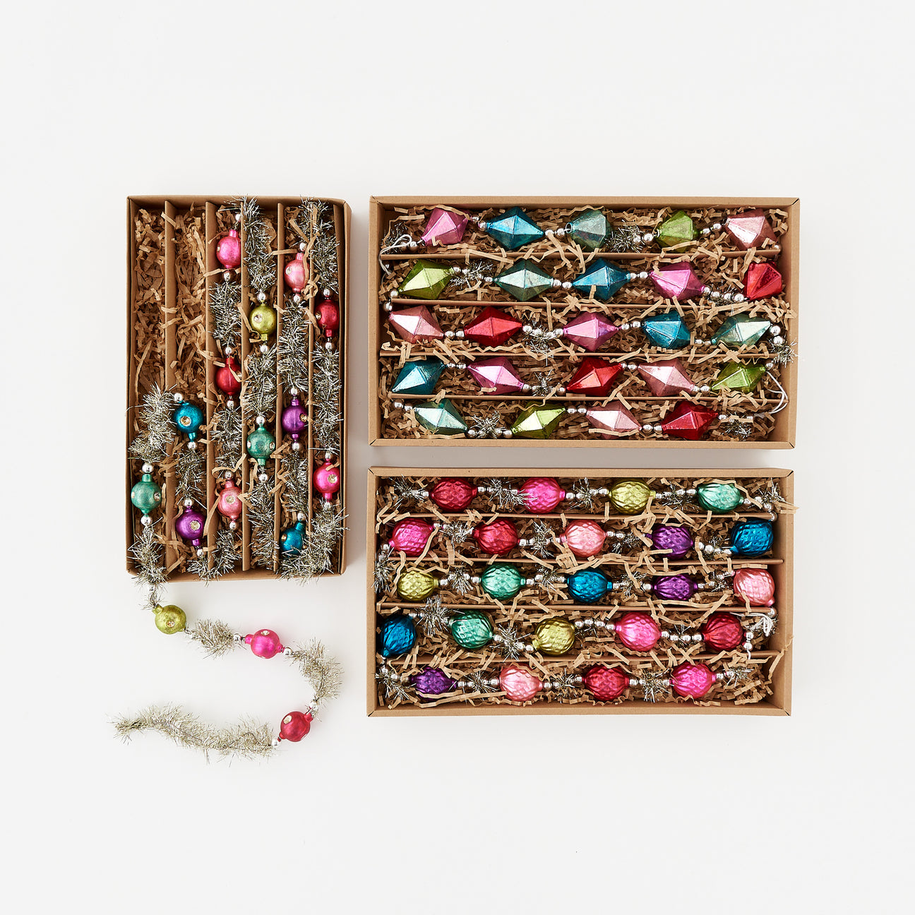 Tinsel Ball Garland - Set of 3 Assorted Styles – CARLYLE AVENUE