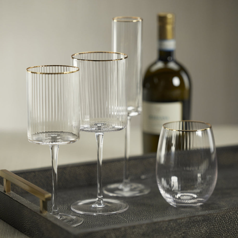 Optic Drinkware Collection w/Gold Rim – CARLYLE AVENUE