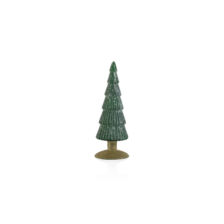 Sugar Pine Glass Tree on Silver Glitter Base - Dark Green – CARLYLE AVENUE