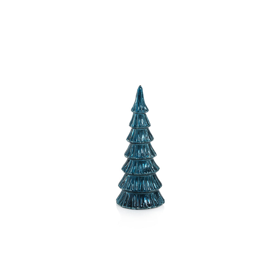 Verbier LED Glass Tree - Blue and Silver – CARLYLE AVENUE