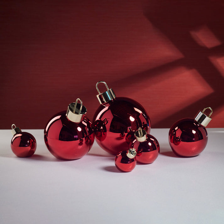 LED Metallic Glass Oversized Ornament Ball - Red – CARLYLE AVENUE