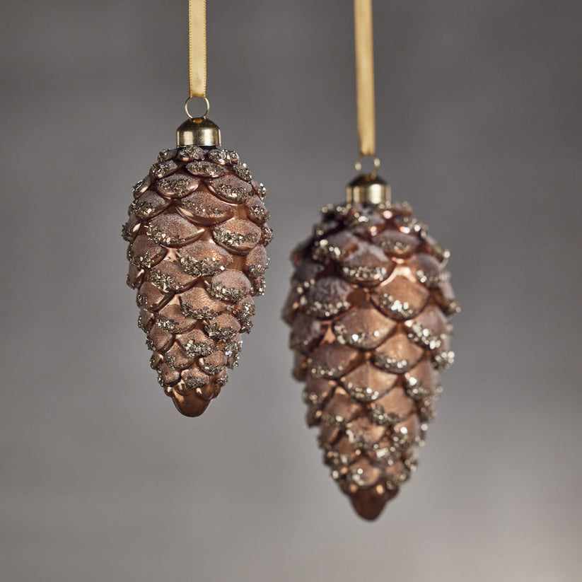 Glass Pine Cone Ornament - Copper Bronze – CARLYLE AVENUE