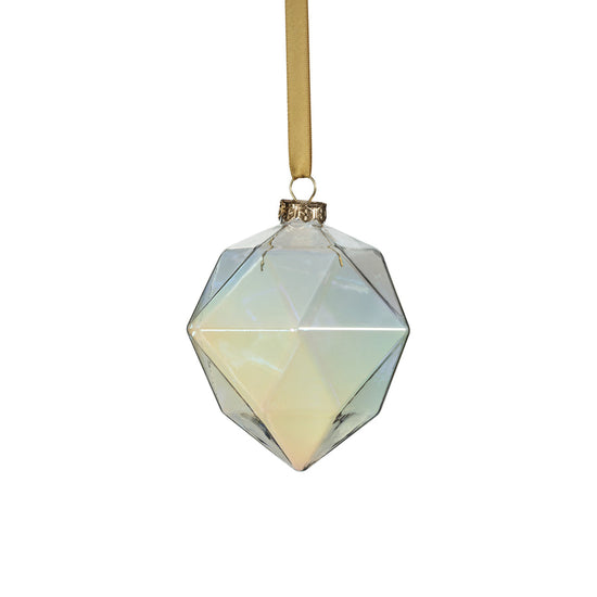 Faceted Glass Ornament - Clear Luster – CARLYLE AVENUE