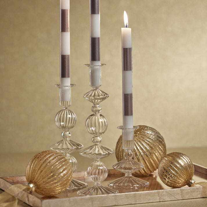 Lucerna Glass Taper Holder - Clear – CARLYLE AVENUE