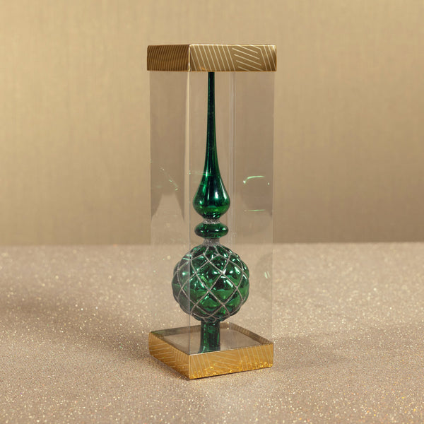 Dazzling Metallic Glass Tree Topper - Green – CARLYLE AVENUE