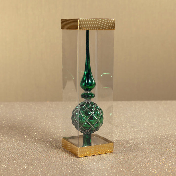 Dazzling Metallic Glass Tree Topper - Green – CARLYLE AVENUE