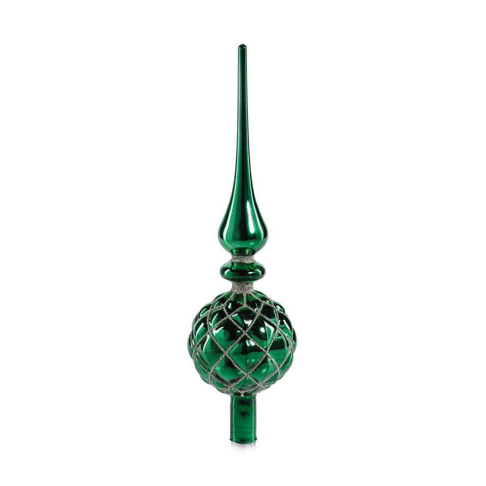 Dazzling Metallic Glass Tree Topper - Green – CARLYLE AVENUE