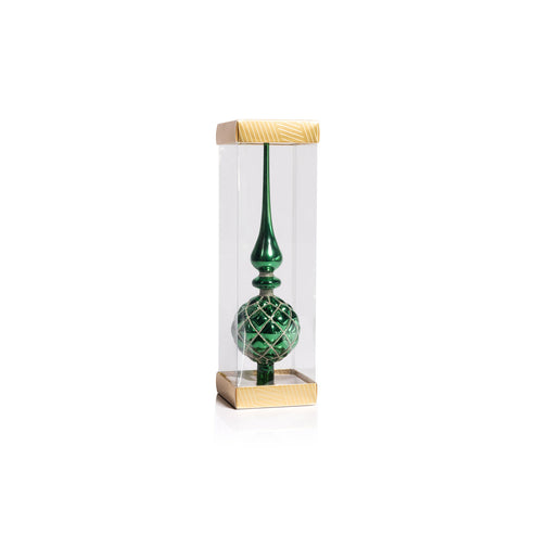Dazzling Metallic Glass Tree Topper - Green – CARLYLE AVENUE
