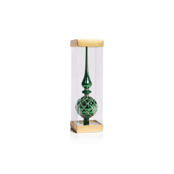 Dazzling Metallic Glass Tree Topper - Green – CARLYLE AVENUE
