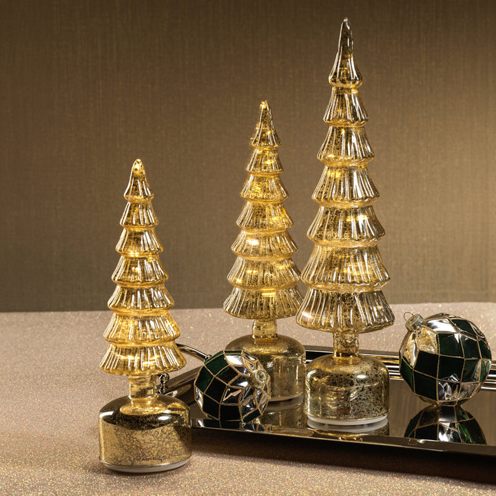 Alpine Rotating LED Tree - Antique Silver Gold – CARLYLE AVENUE