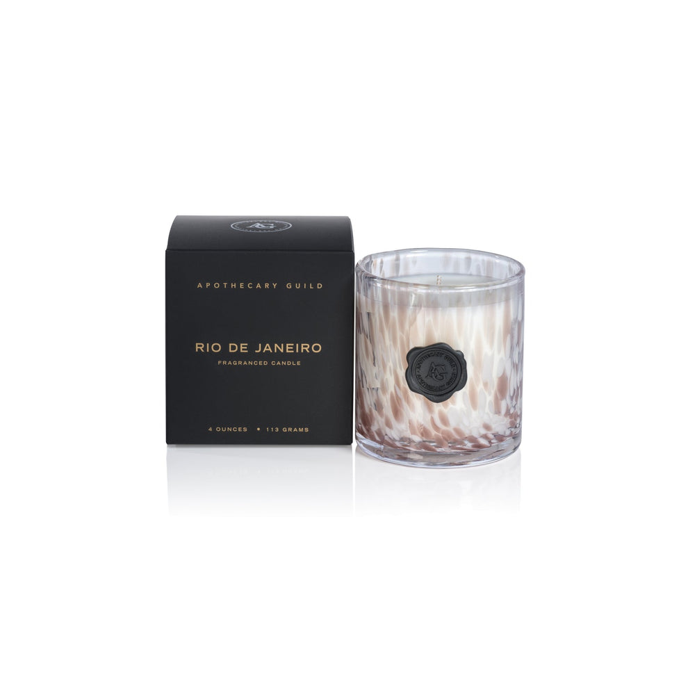 AG Opal Glass Candle - White & Taupe - Rio de Janeiro – CARLYLE AVENUE