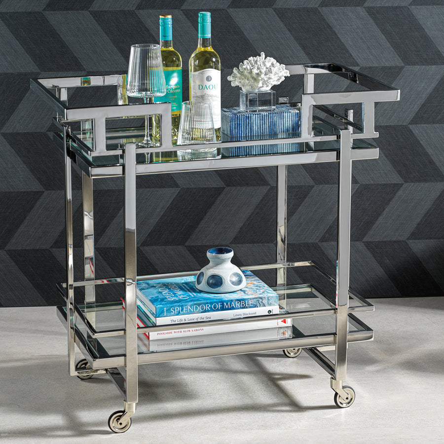 Harry's Polished Steel Bar Cart – CARLYLE AVENUE