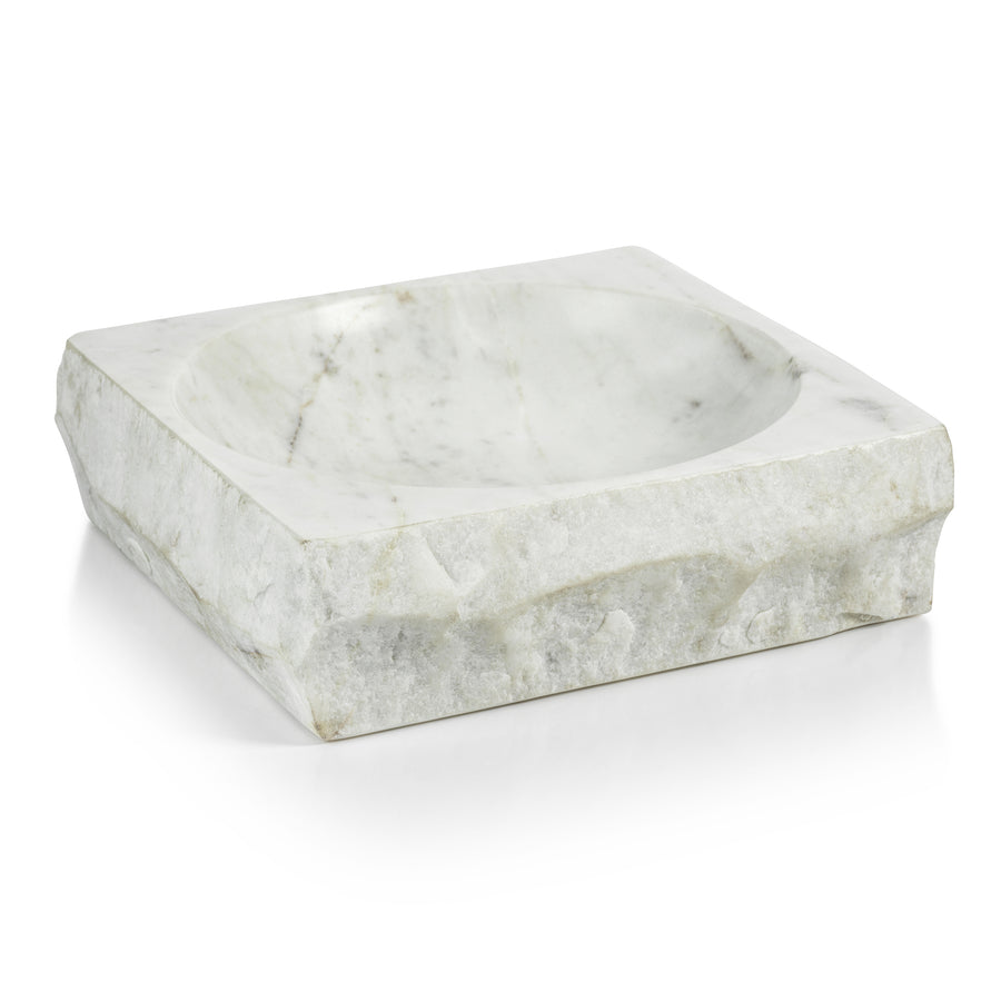 Rock Finish White Marble Square Bowl – CARLYLE AVENUE