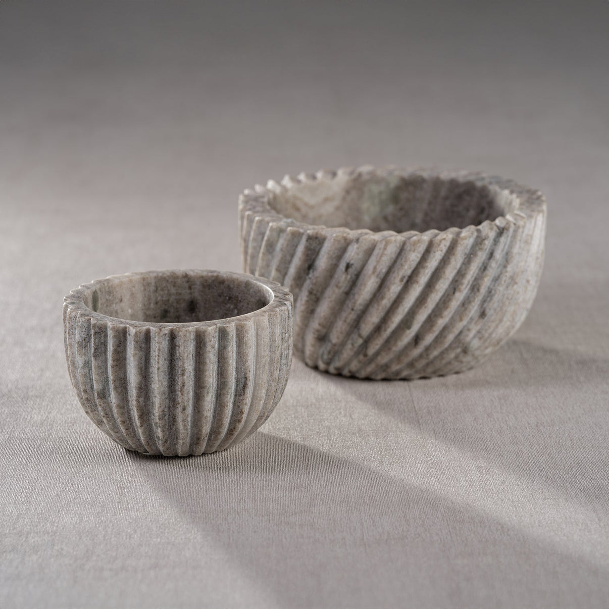 Ribbed Marble Bowl - Beige – CARLYLE AVENUE