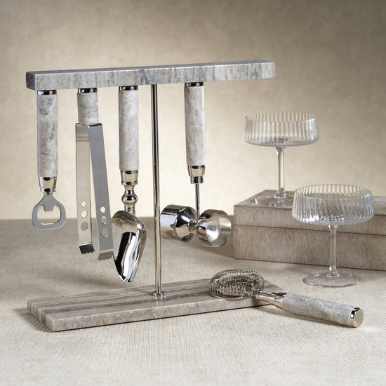 Five Piece Bar Tool Set - Marble – CARLYLE AVENUE
