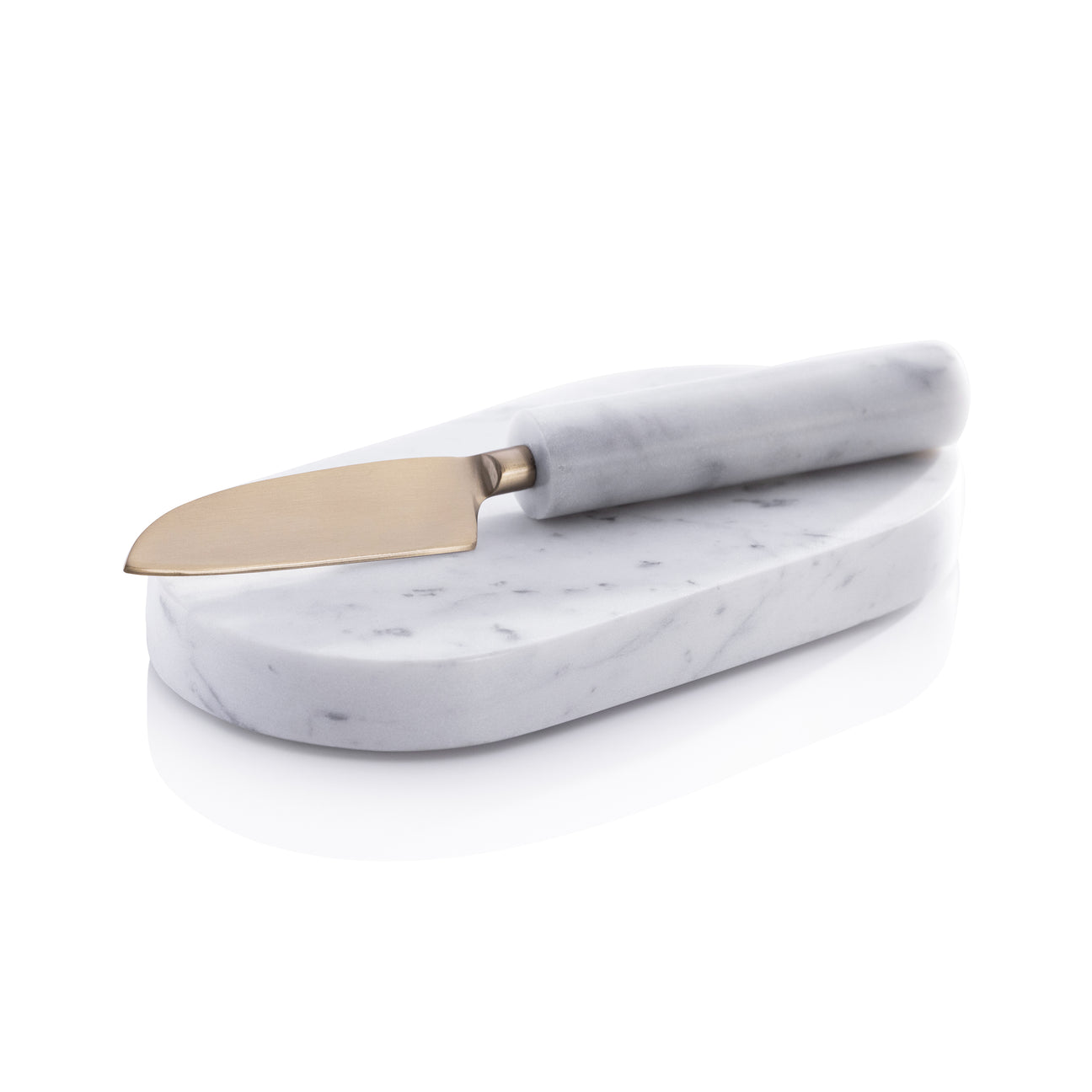 Marble Cutting Board with Cutting Knife - White – CARLYLE AVENUE