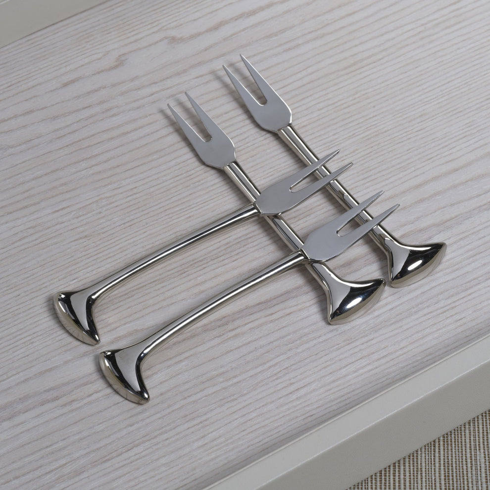 Sable Set of 4 Cheese and Cocktail Forks - Nickel – CARLYLE AVENUE