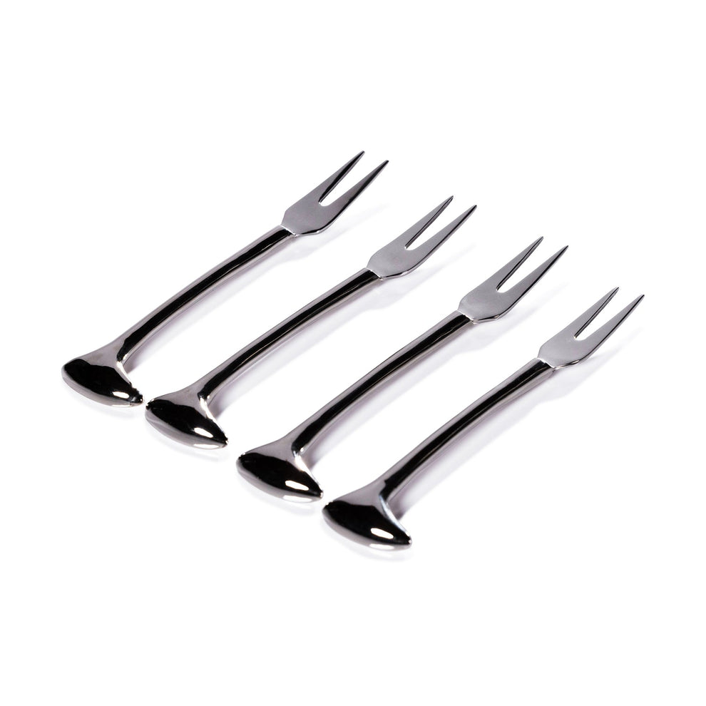 Sable Set of 4 Cheese and Cocktail Forks - Nickel – CARLYLE AVENUE