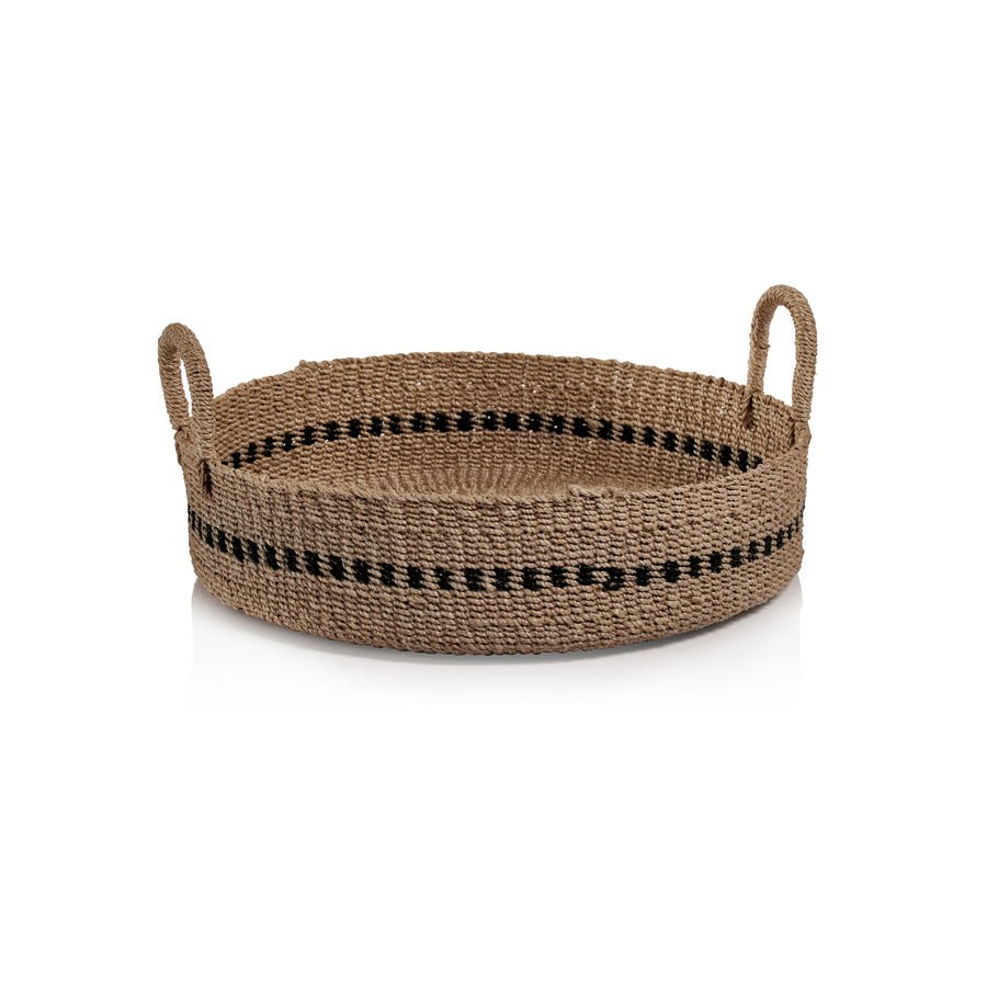 Set of 2 Abaca Basket Trays with Black Accent – CARLYLE AVENUE