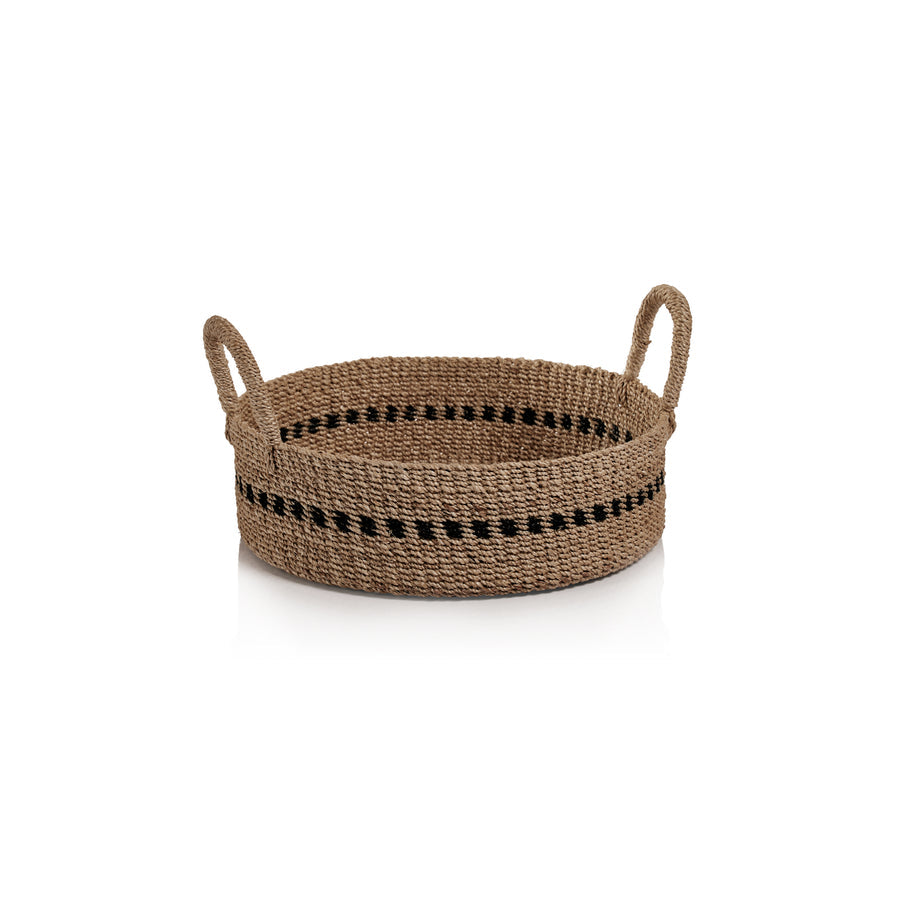 Set of 2 Abaca Basket Trays with Black Accent – CARLYLE AVENUE