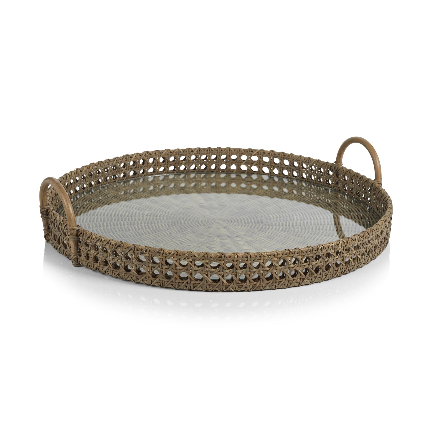Mayfair Rattan Open Weave Round Tray – CARLYLE AVENUE