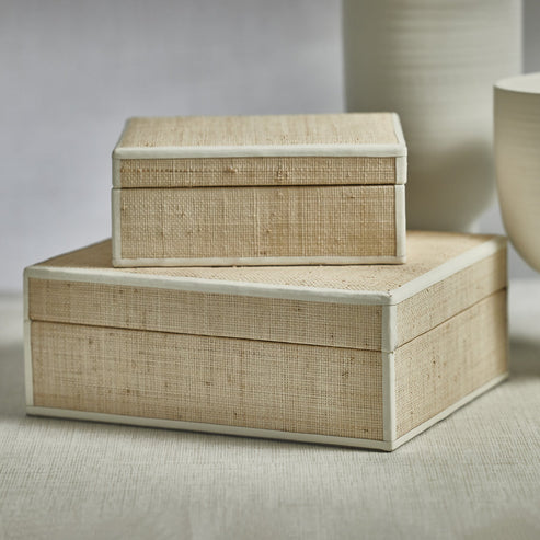 Atelier Natural Fiber Raffia Box with Leather Trim – CARLYLE AVENUE