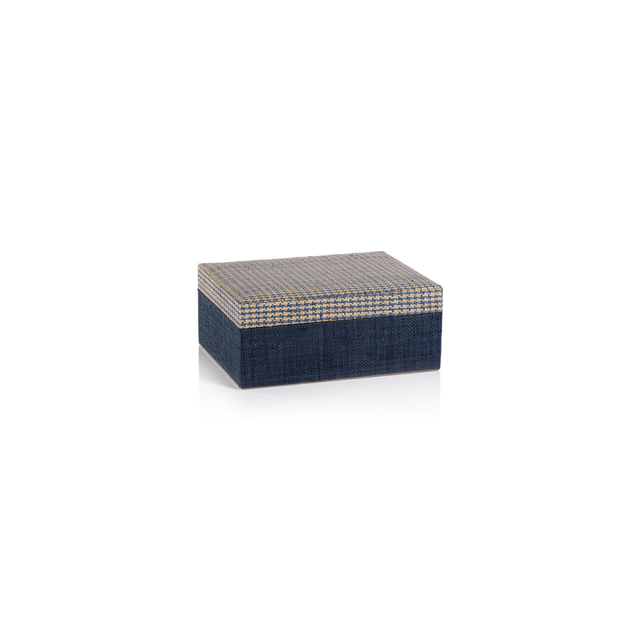 Blue & Natural Raffia Box – CARLYLE AVENUE