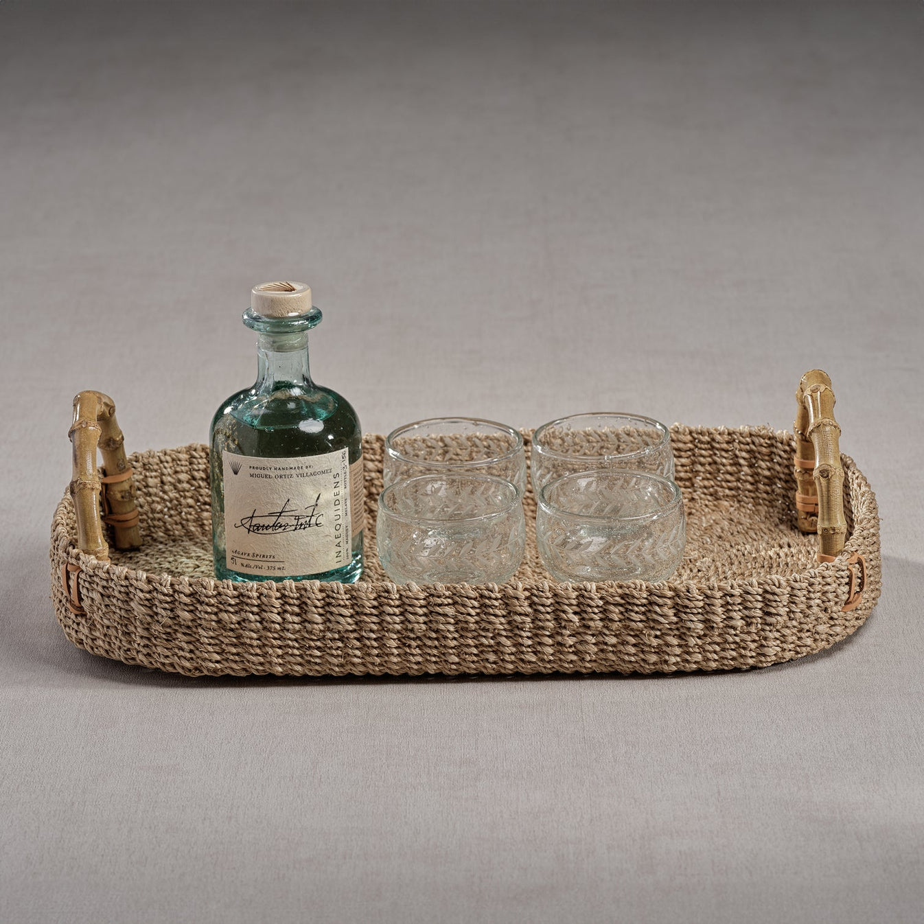 Multipurpose Abaca Tray with Bamboo Handles – CARLYLE AVENUE
