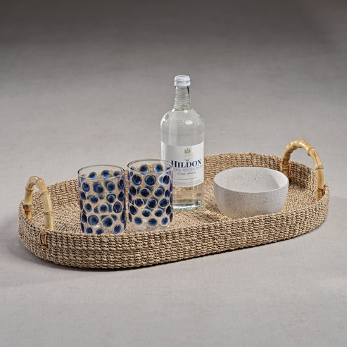 Multipurpose Abaca Tray with Bamboo Handles – CARLYLE AVENUE