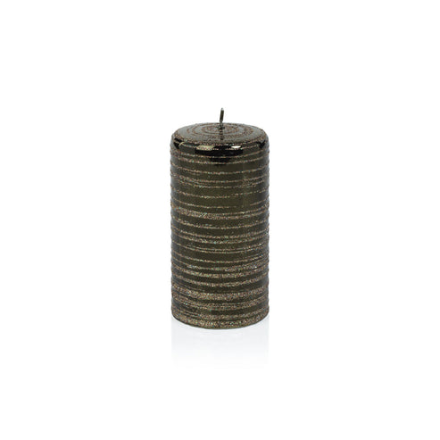 Metallic Pillar Candle - Metallic Green & Gold Glitter – CARLYLE AVENUE