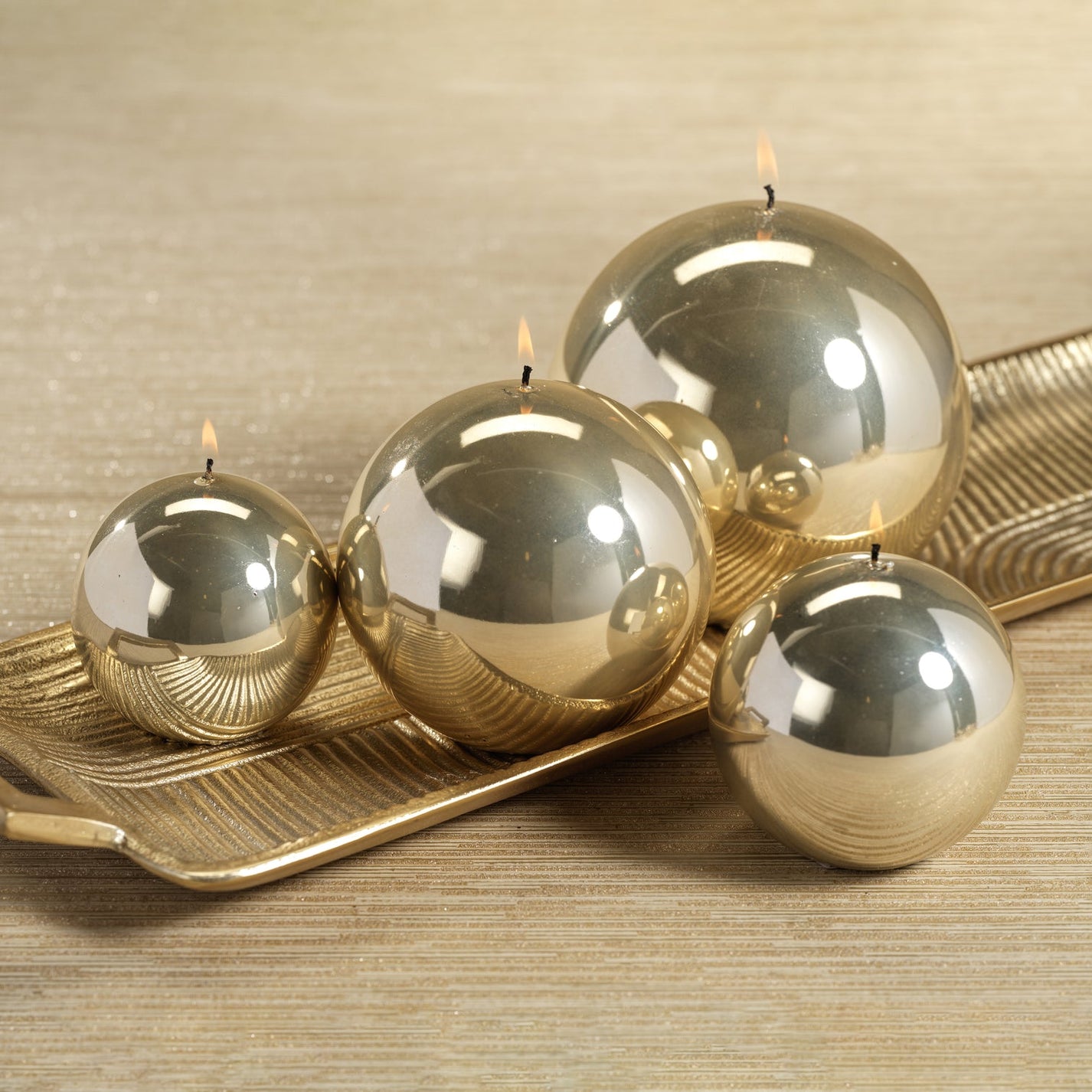 Metallic Ball Candle - Matte Pearl Gold – CARLYLE AVENUE