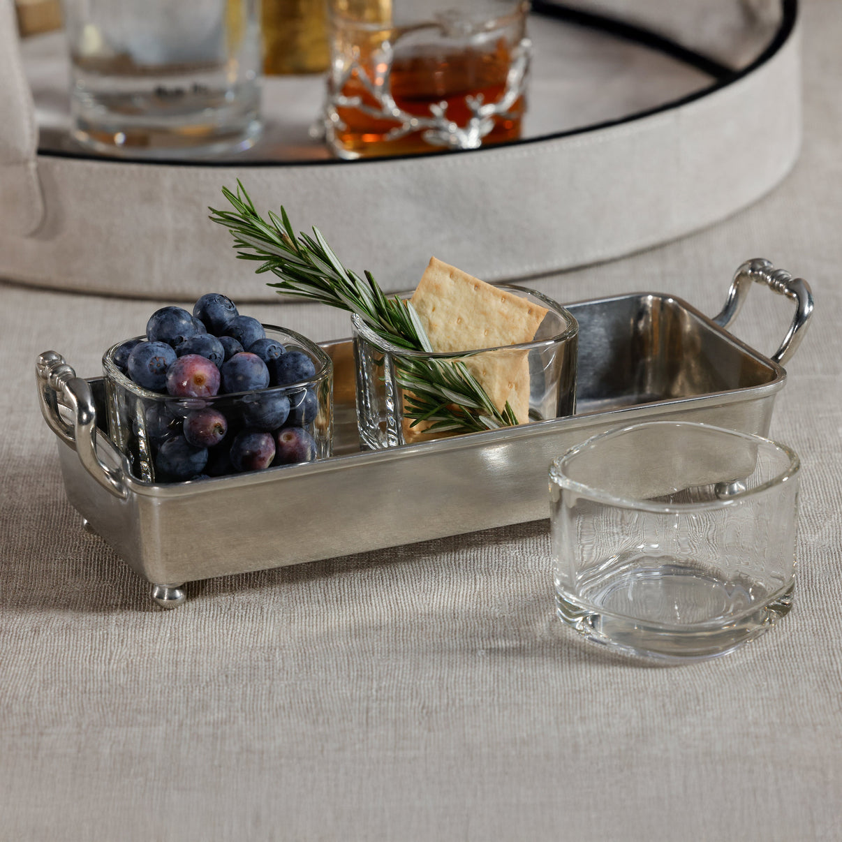 St. Anton Pewter and Glass 3-Section Condiment Tray – CARLYLE AVENUE