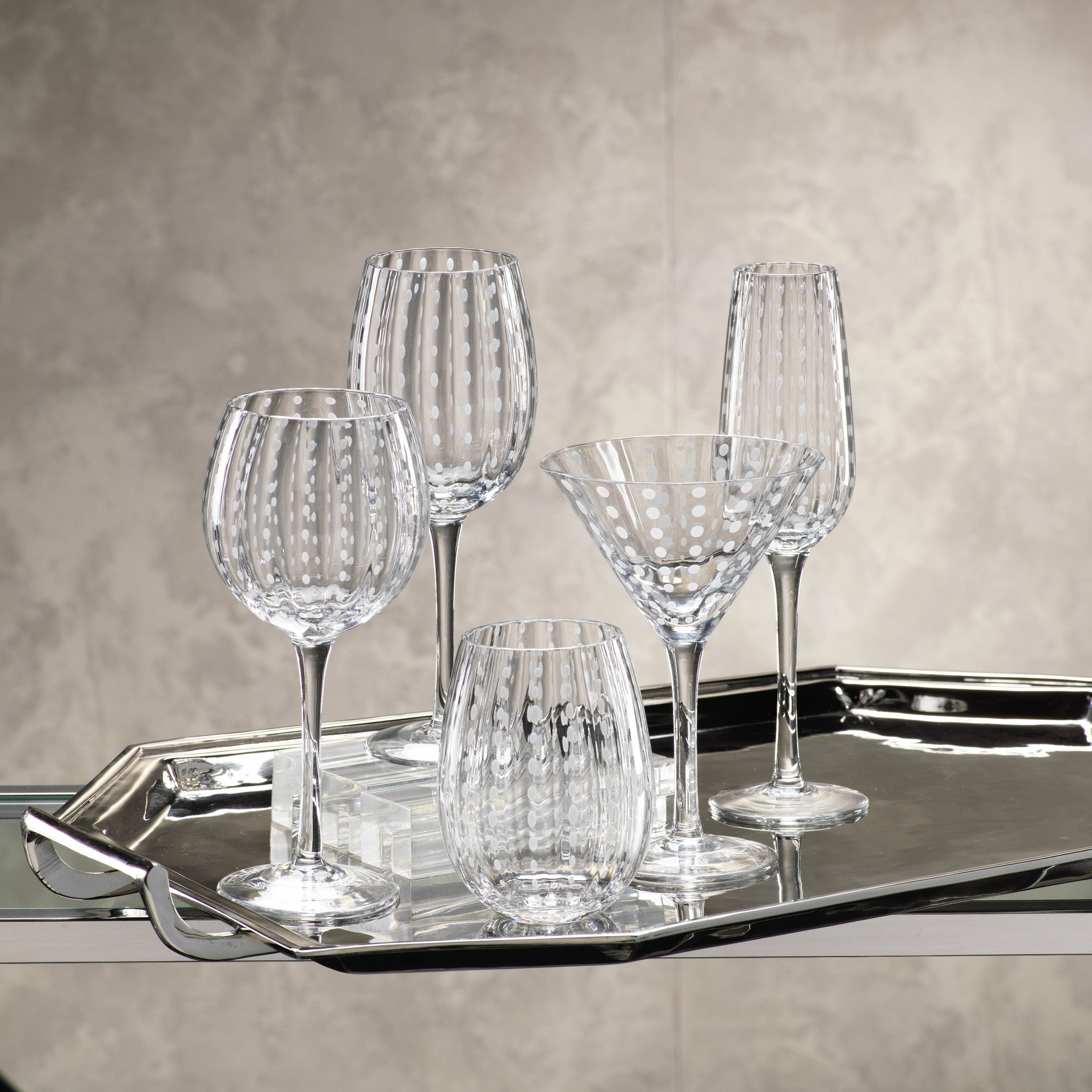 White Dot Glassware - Set of 6 – CARLYLE AVENUE