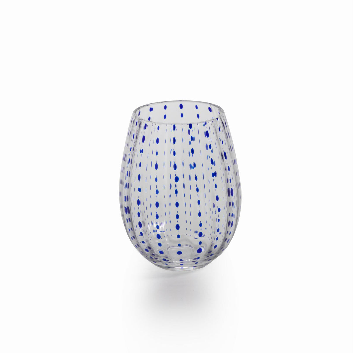 Blue Dots Stemless Glass - Set of 6 – CARLYLE AVENUE
