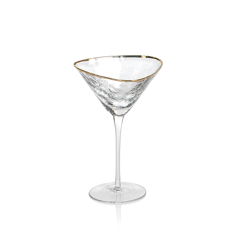 Aperitivo Triangular Stemware - Clear w/ Gold Rim – CARLYLE AVENUE