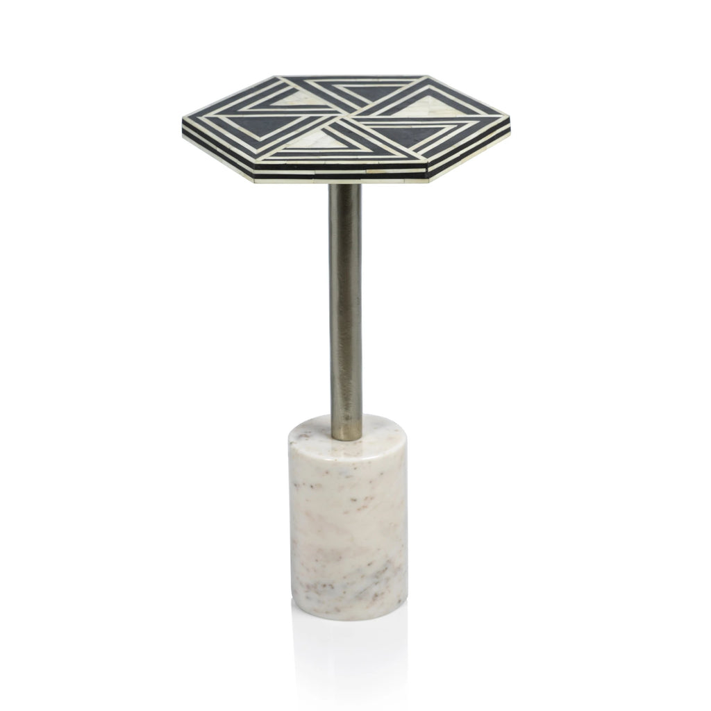 Sultana Hexagon Cocktail Table on Marble Base – CARLYLE AVENUE