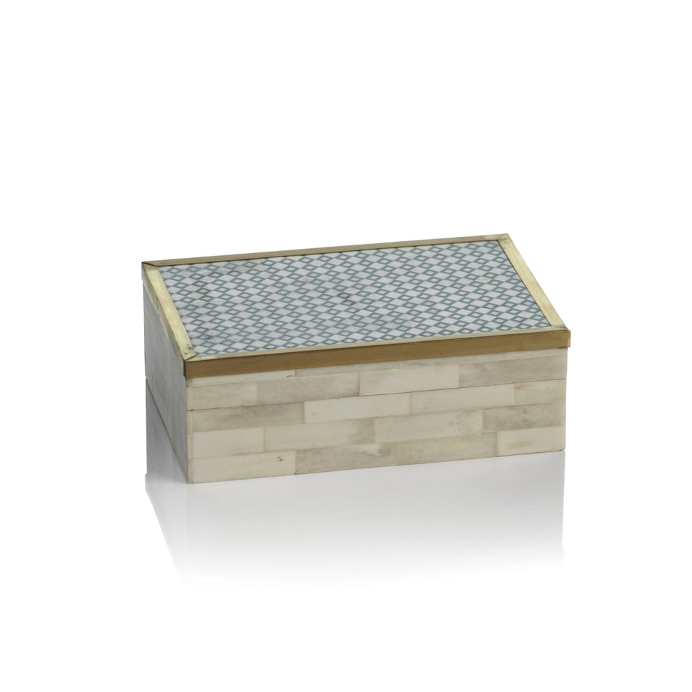 White Bone & Brass Box w/ Printed Pattern – CARLYLE AVENUE