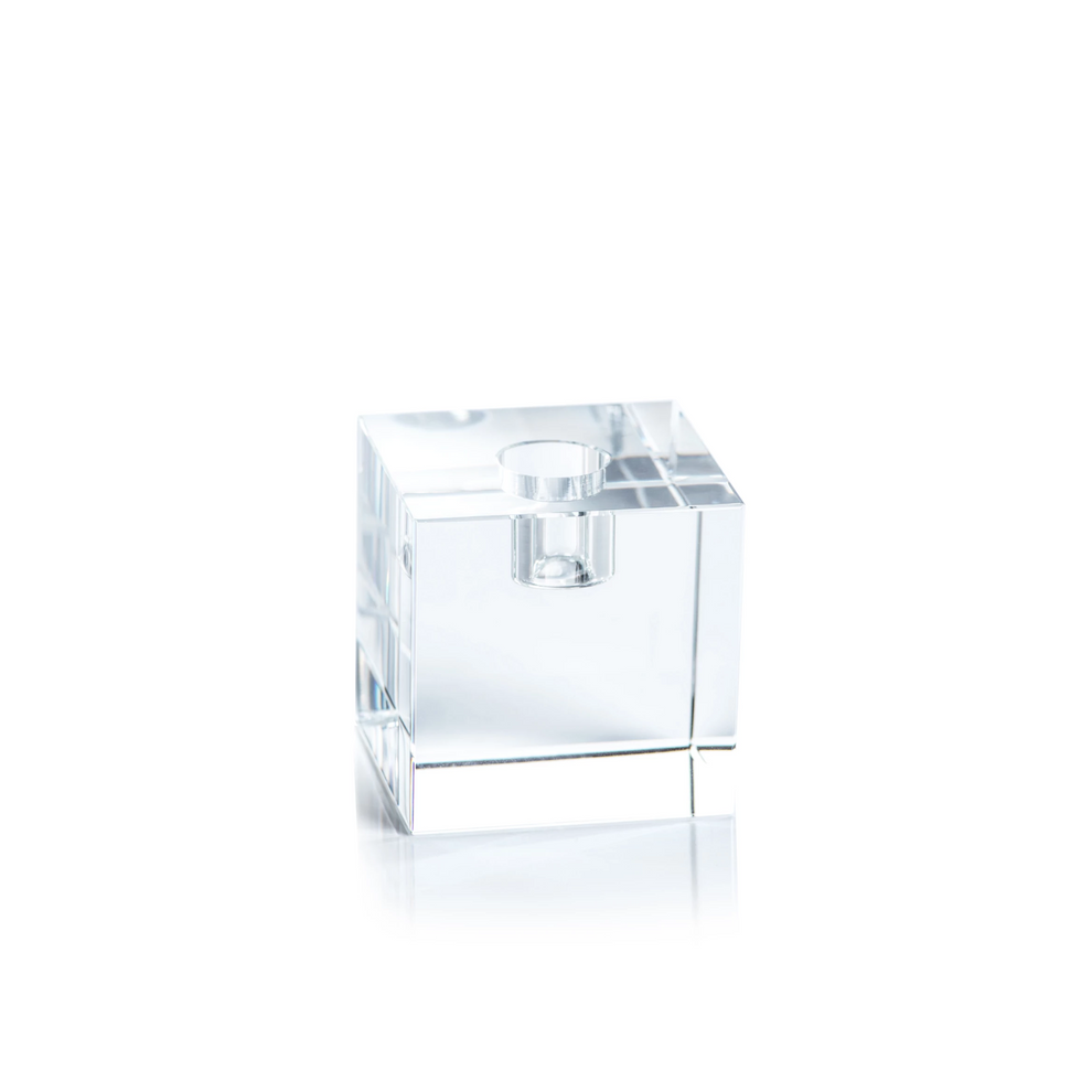 Square Crystal Glass Taper Holder – CARLYLE AVENUE