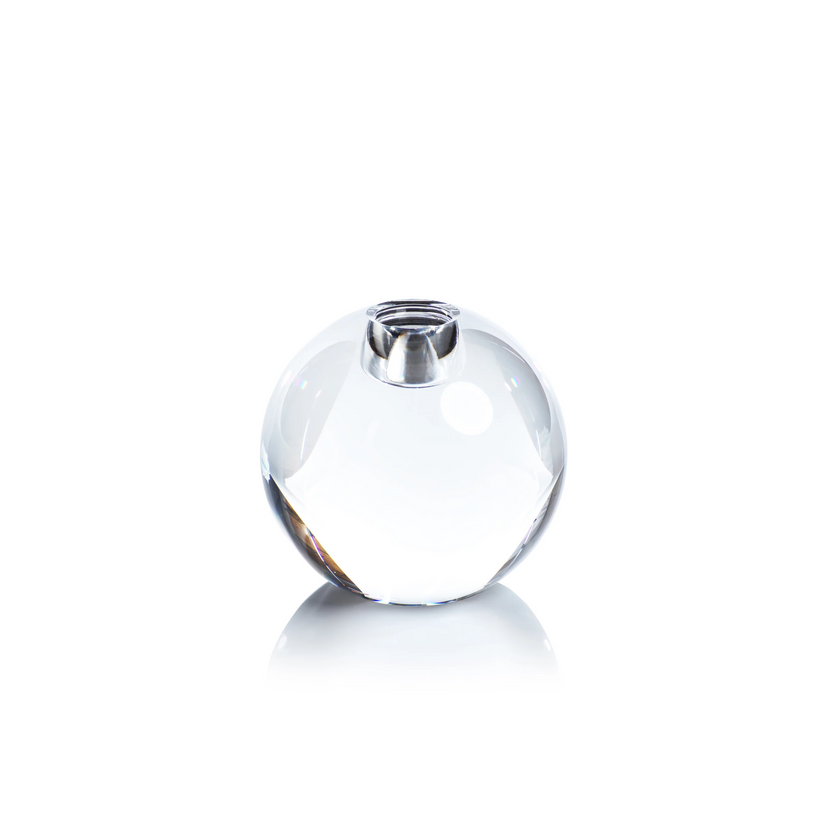 Round Crystal Glass Taper Holder – CARLYLE AVENUE