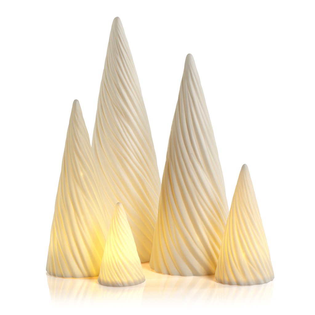 White Spiral Porcelain LED Tree – CARLYLE AVENUE