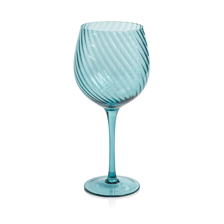 Savoy Optic Swirl Glassware - Blue – CARLYLE AVENUE