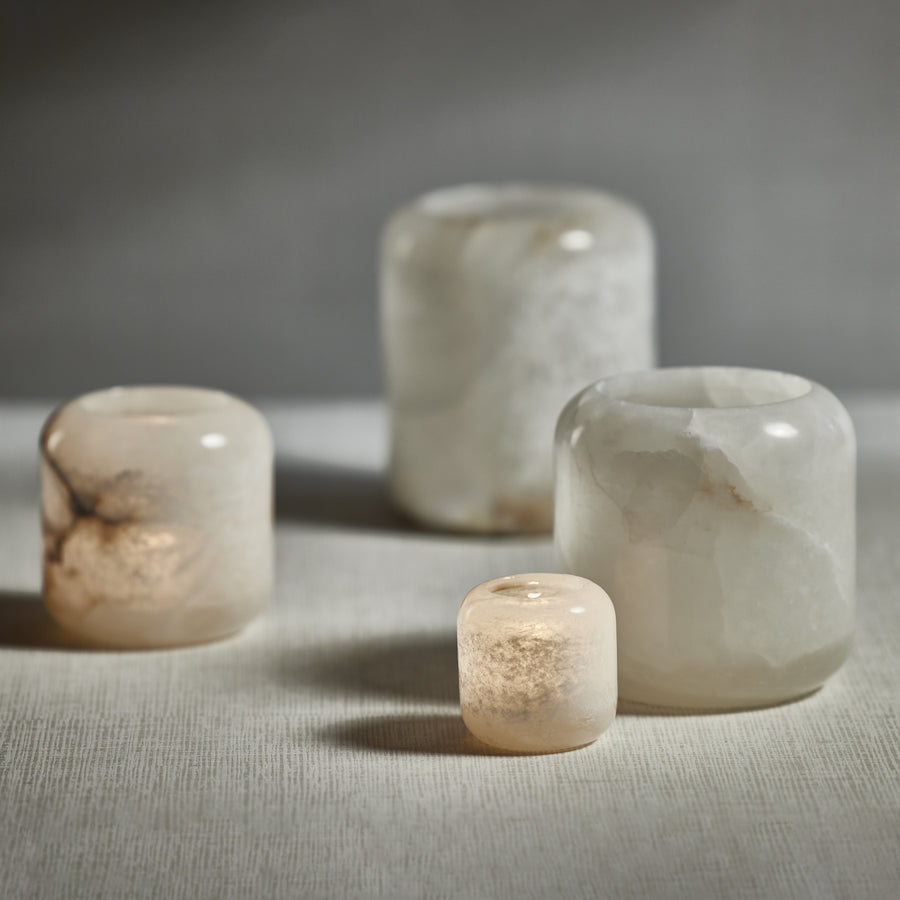 Teran Polished Alabaster Stone Candle Holder / Vase – CARLYLE AVENUE