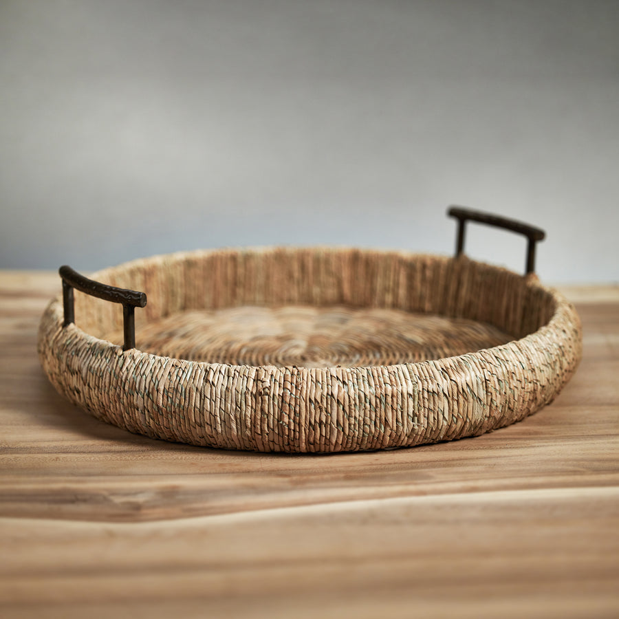 Seagrass Single Rope Round Tray w/Metal Handles – CARLYLE AVENUE
