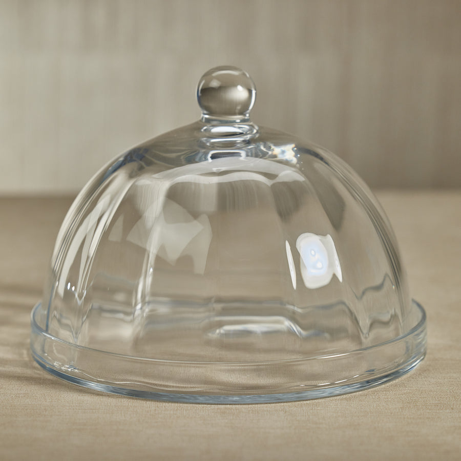 Loulou Optic Pastry Glass Plate with Cloche – CARLYLE AVENUE