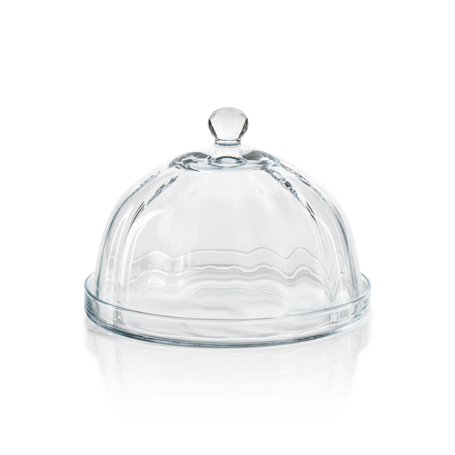 Loulou Optic Pastry Glass Plate with Cloche – CARLYLE AVENUE